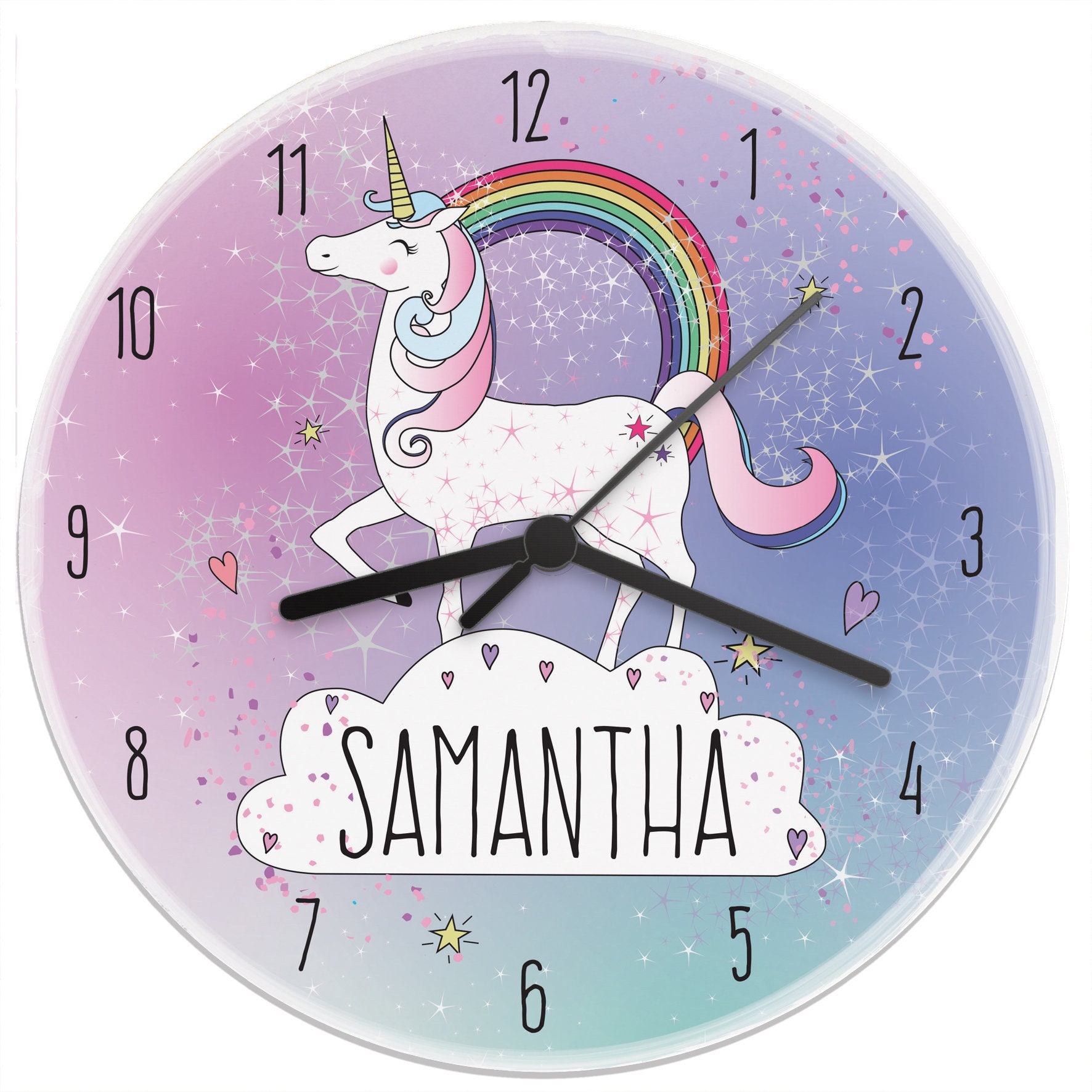 Childrens Personalised Magical Unicorn Wooden Bedroom Clock | Etsy UK