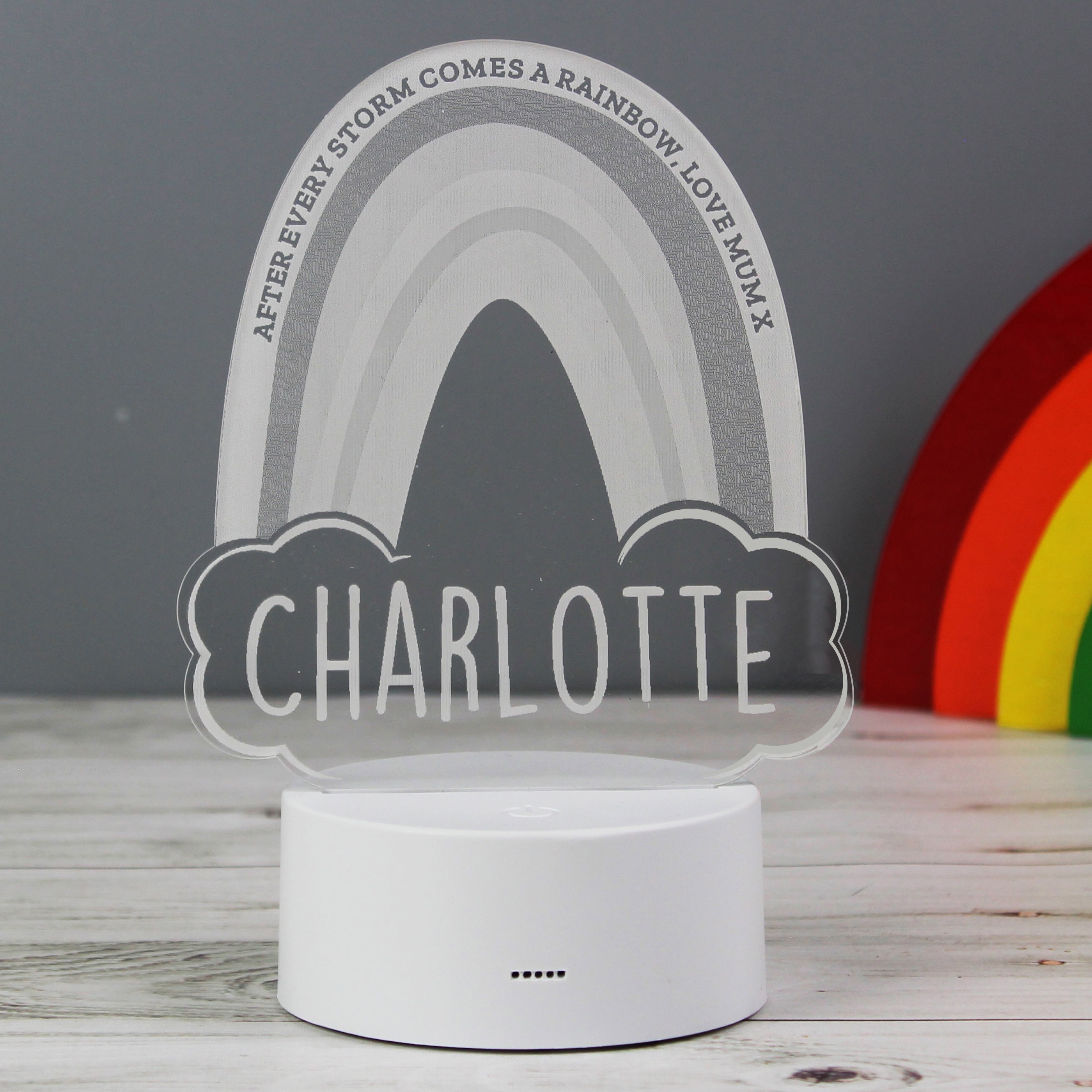Personalised Rainbow LED Colour Changing Night Light USB | Etsy