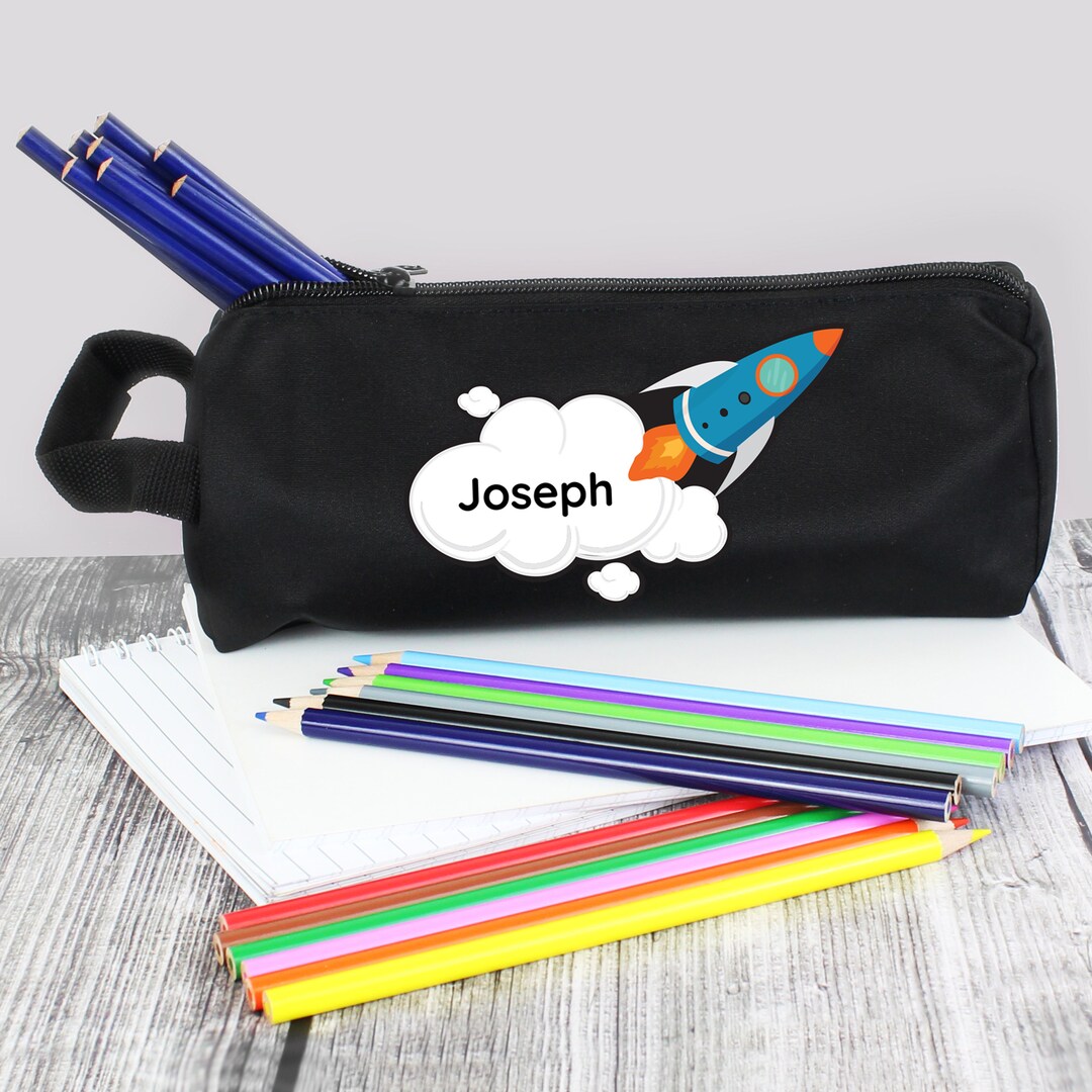 Personalised Space Rocket Pencil Case Back to School Boys - Etsy UK