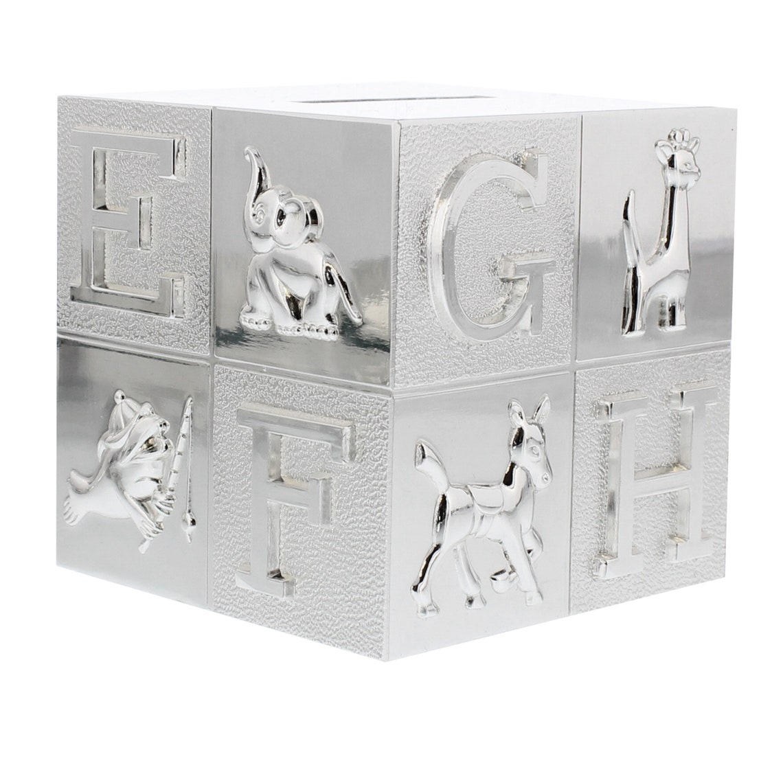 Personalised Silver Plated ABC Money Box Bolder Name Font - Etsy UK