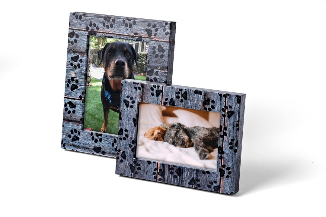 Paws Picture Frame Dark Wood Look Made From Recycled Plastic Dog Frame ...