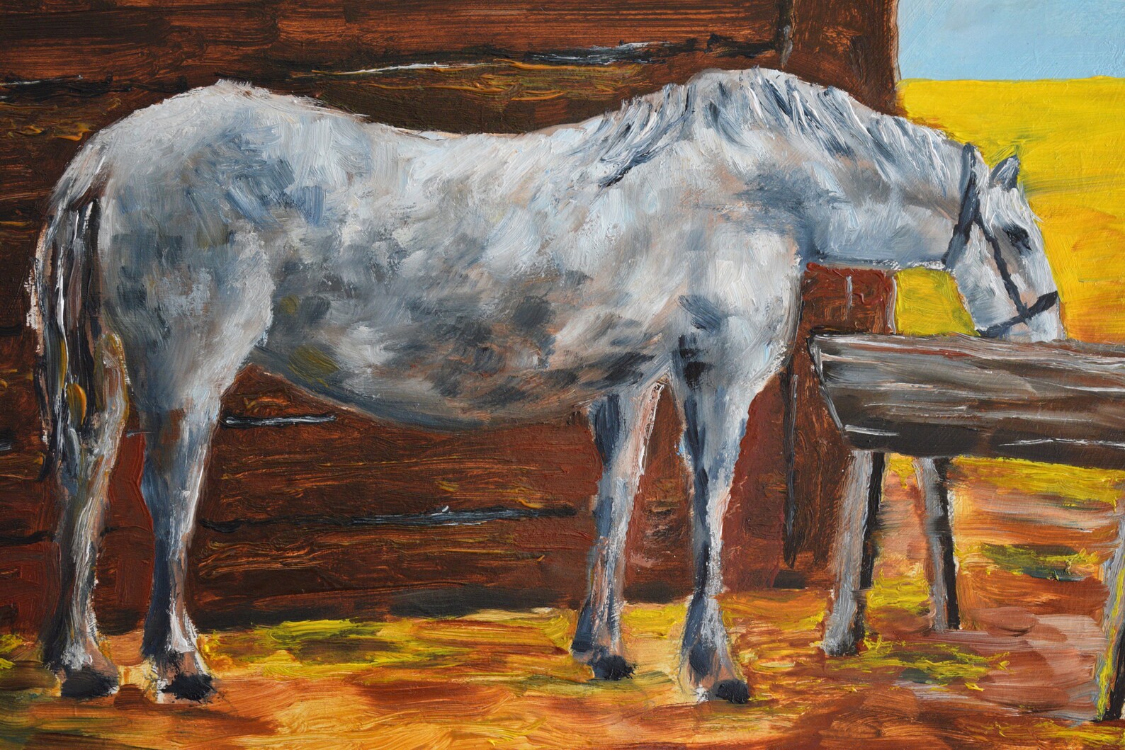 Horses Oil Painting. Animal Wall Art. Impressionism Style Painting ...