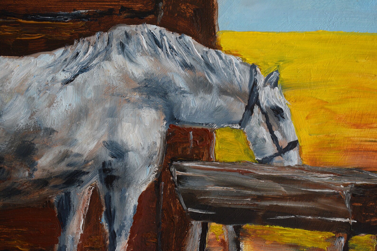Horses Oil Painting. Animal Wall Art. Impressionism Style Painting ...