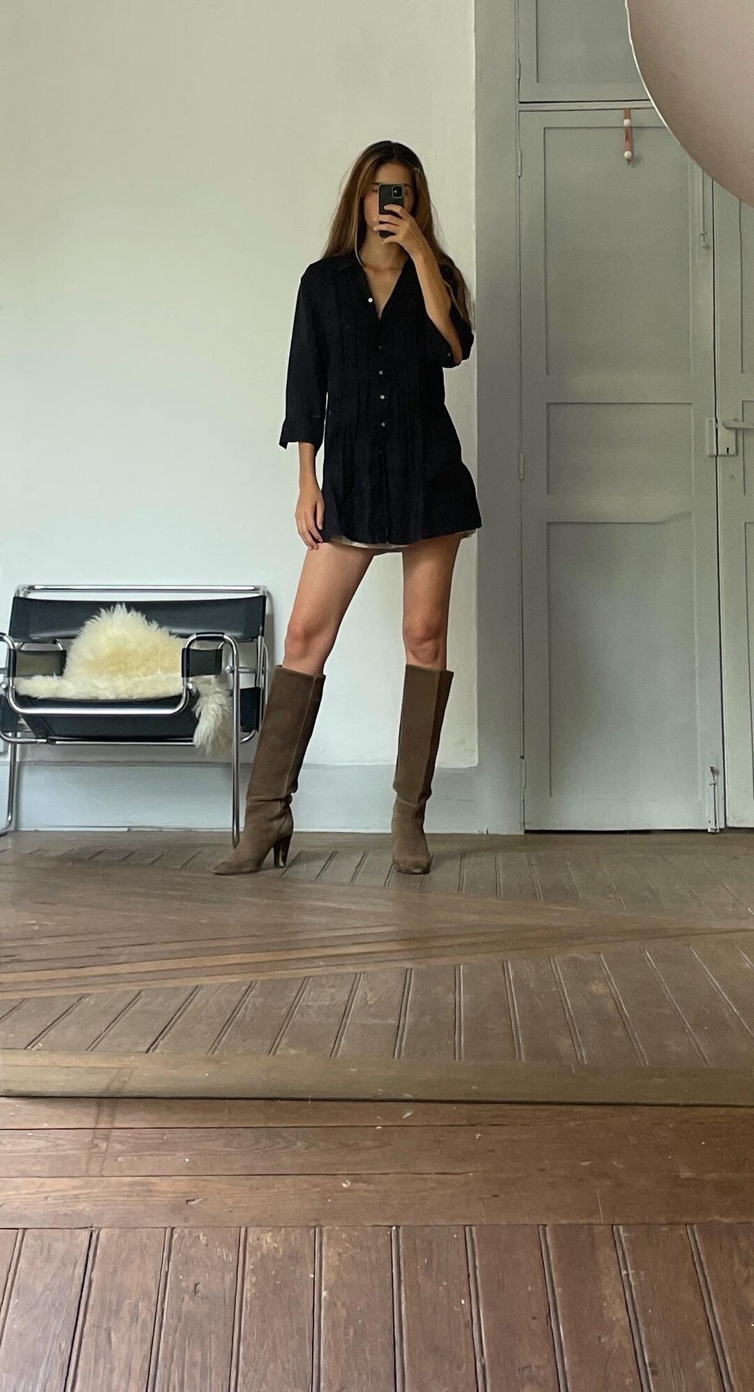 100 % Black Linen Shirt Dress, Long Woman Blouse, Oversized Lengthy Summer Blouse - Etsy