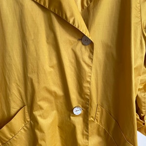 Vintage Mustard Yellow Shiny Trench Coat, Yellow Trench, Unique Vintage ...
