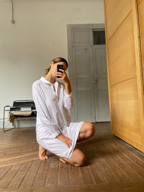 Vintage Victorian Nightgown, White Cottage core night… - Gem