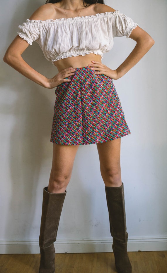 Escada colourful mini skirt, Short vintage designer s… - Gem