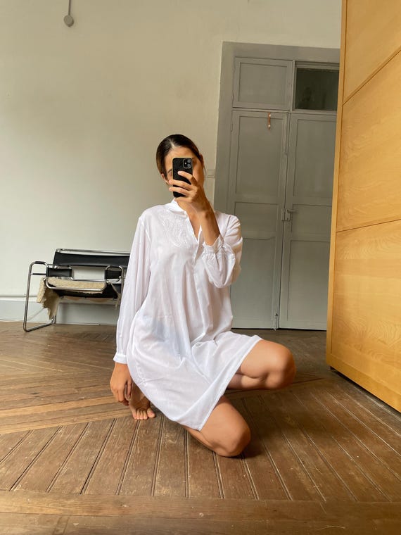 Vintage Victorian Nightgown, White Cottage core night… - Gem