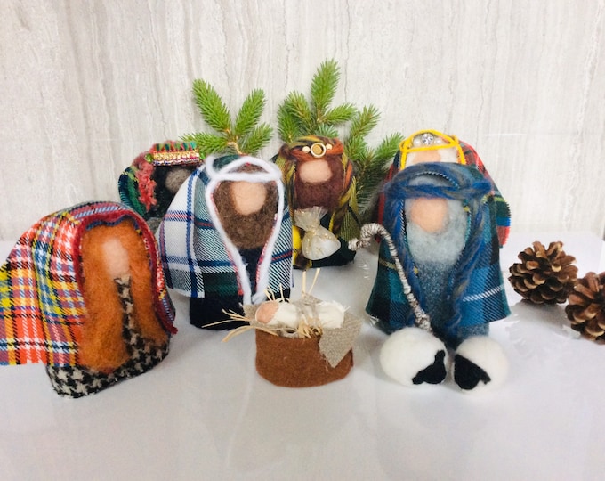 Scottish Nativity Set, Assorted Tartans, Christmas, Advent, Plaid ...