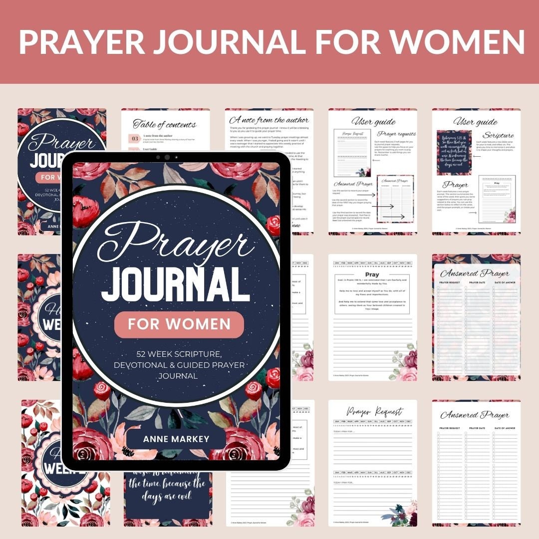 Prayer Journal Printable Bundle With Weekly Bible Verse, Gratitude ...