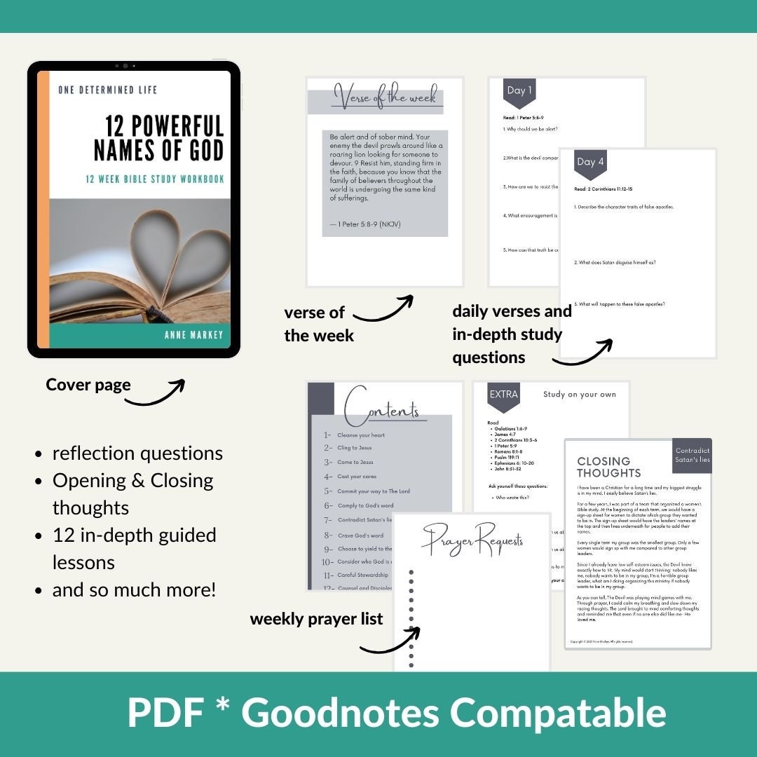 In-depth Bible Study 12 Powerful Names of God Digital Bible Study Guide ...