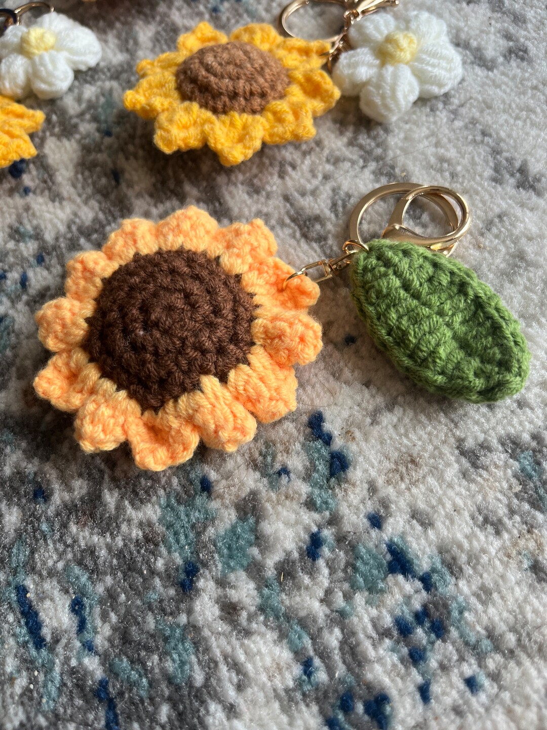 Sunflower Keychain-daisy Keychain - Etsy