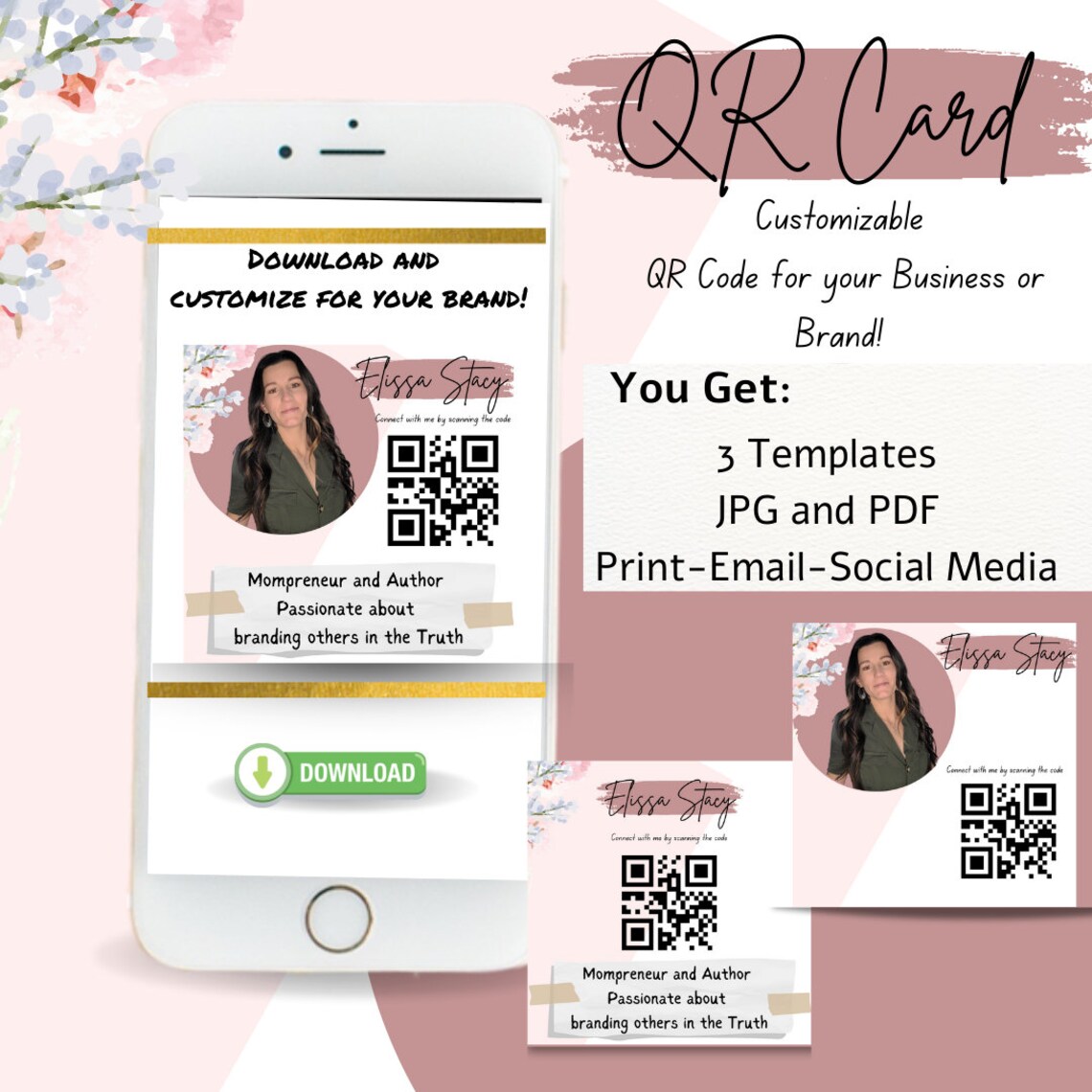 Unique Business Card | QR Code Template | Blog Branding Kit |social ...