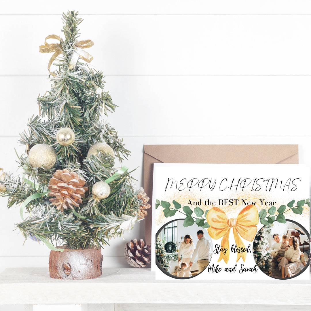 Photo Christmas Card Template, Holiday Photo Christmas Card, Holiday ...