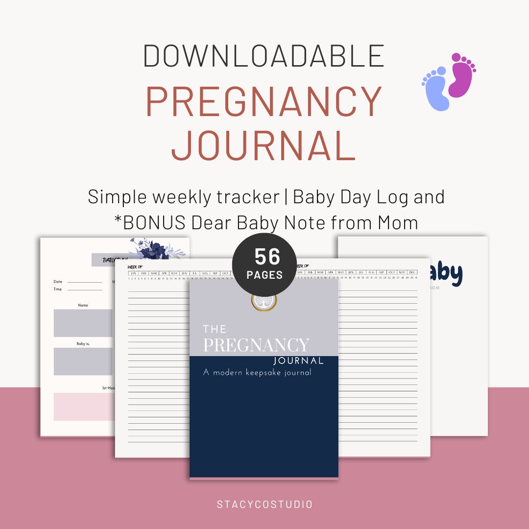 Printable Pregnancy Journal | Pregnancy Planner | Pregnancy Diary ...