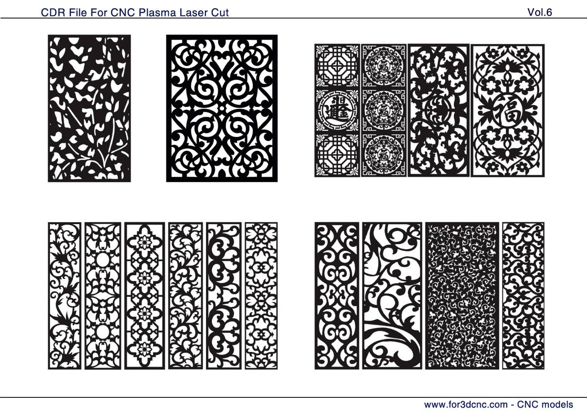 Cdr cnc plasma vol 6 catalogue cnc Pattern Panel Templates DXF | Etsy