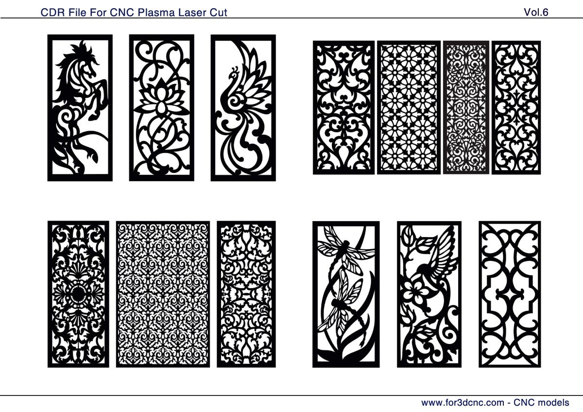 Cdr cnc plasma vol 6 catalogue cnc Pattern Panel Templates DXF | Etsy