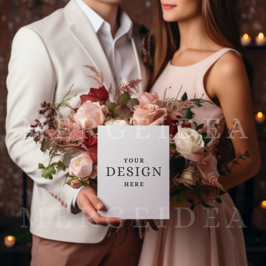 Couple Bridal Mockup, Bride Mockup, Wedding Card Mockup, Valentines ...