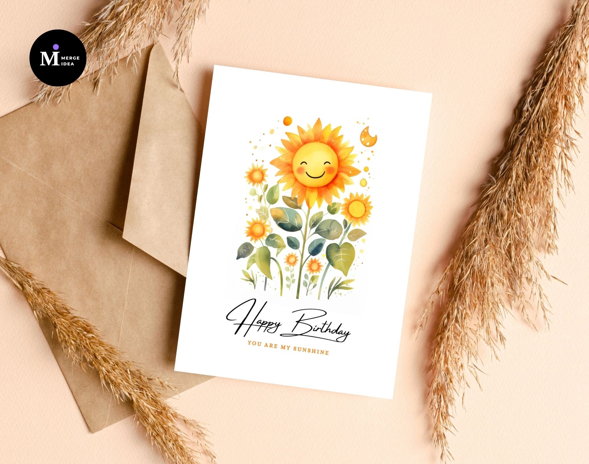 You Are My Sunshine Printable Card, Sunflower Birthday Digital Card ...