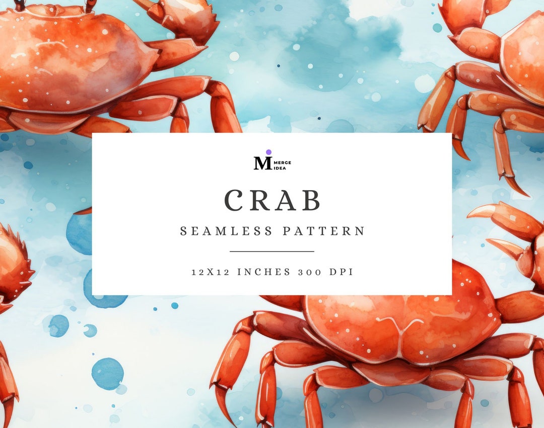 Crab Seamless Pattern Nautical Pattern Sea Animals - Etsy