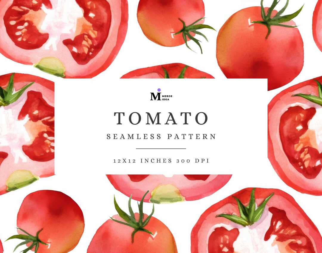 Tomato Seamless Pattern, Farm Vegetable Pattern, Tomatoes Print, Tomato ...