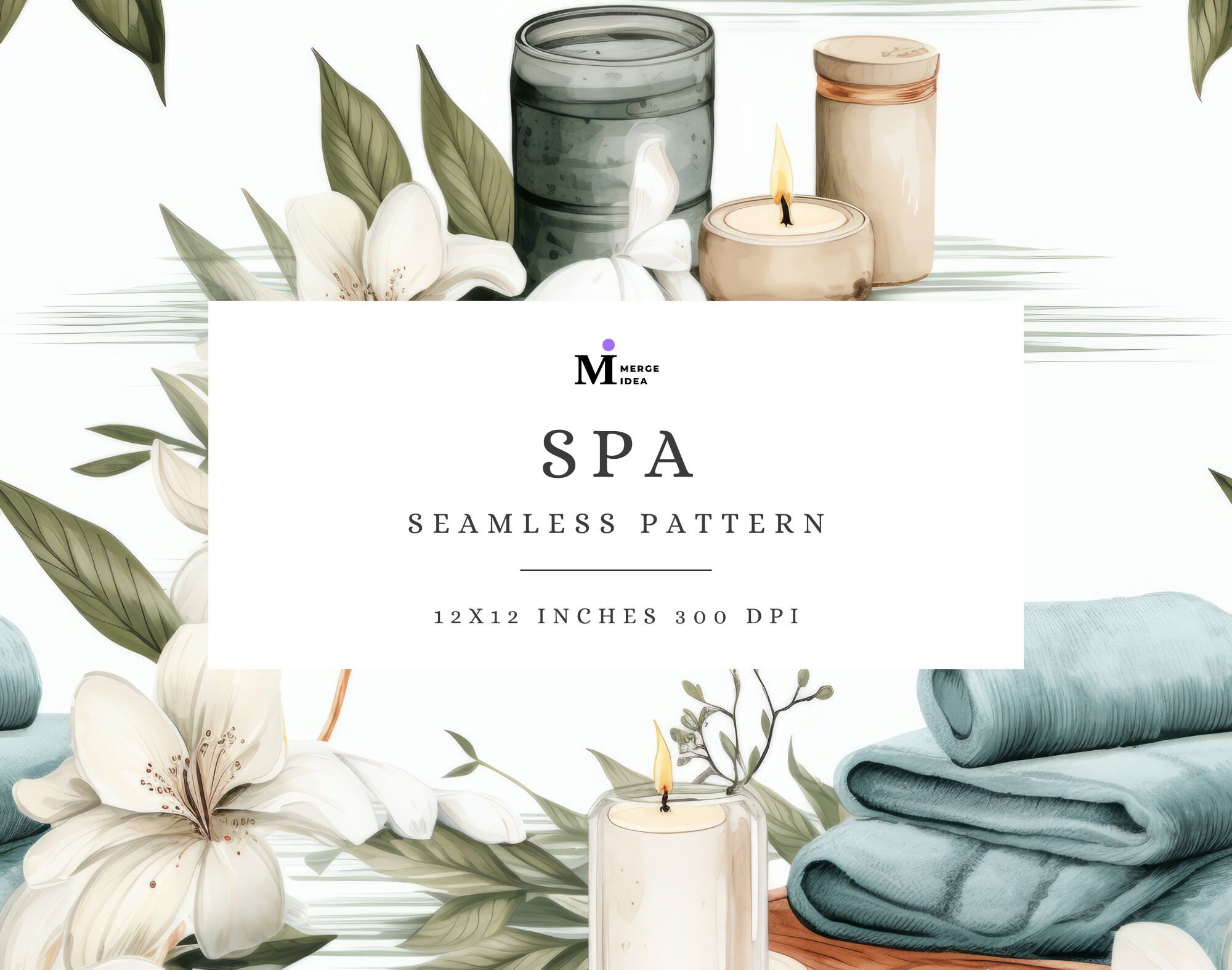 Spa Seamless Pattern, Spa Day Digital Paper, Beauty Spa Seamless Paper ...