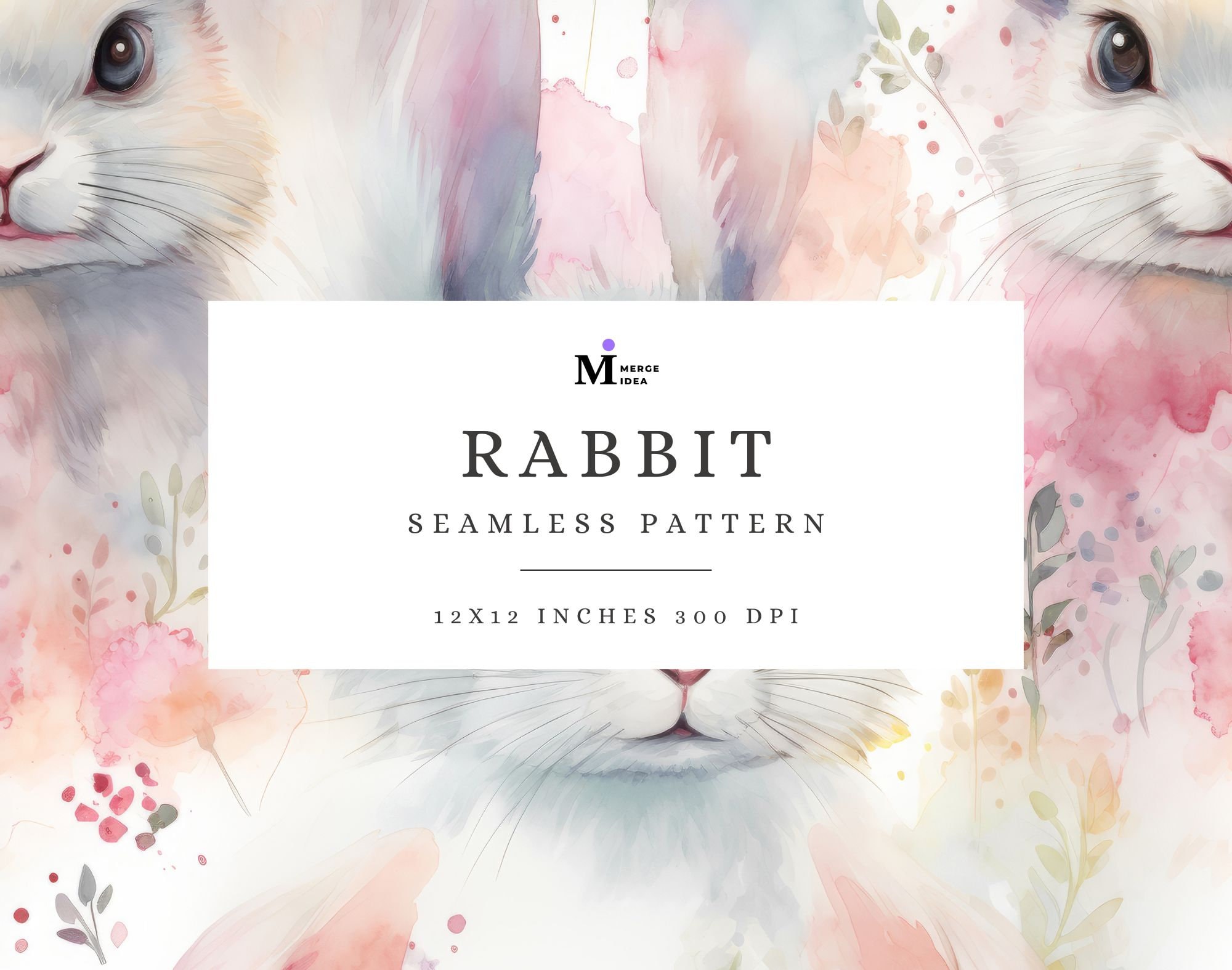 Rabbit Seamless Pattern, Bunny Seamless, Spring Fabric Pattern ...