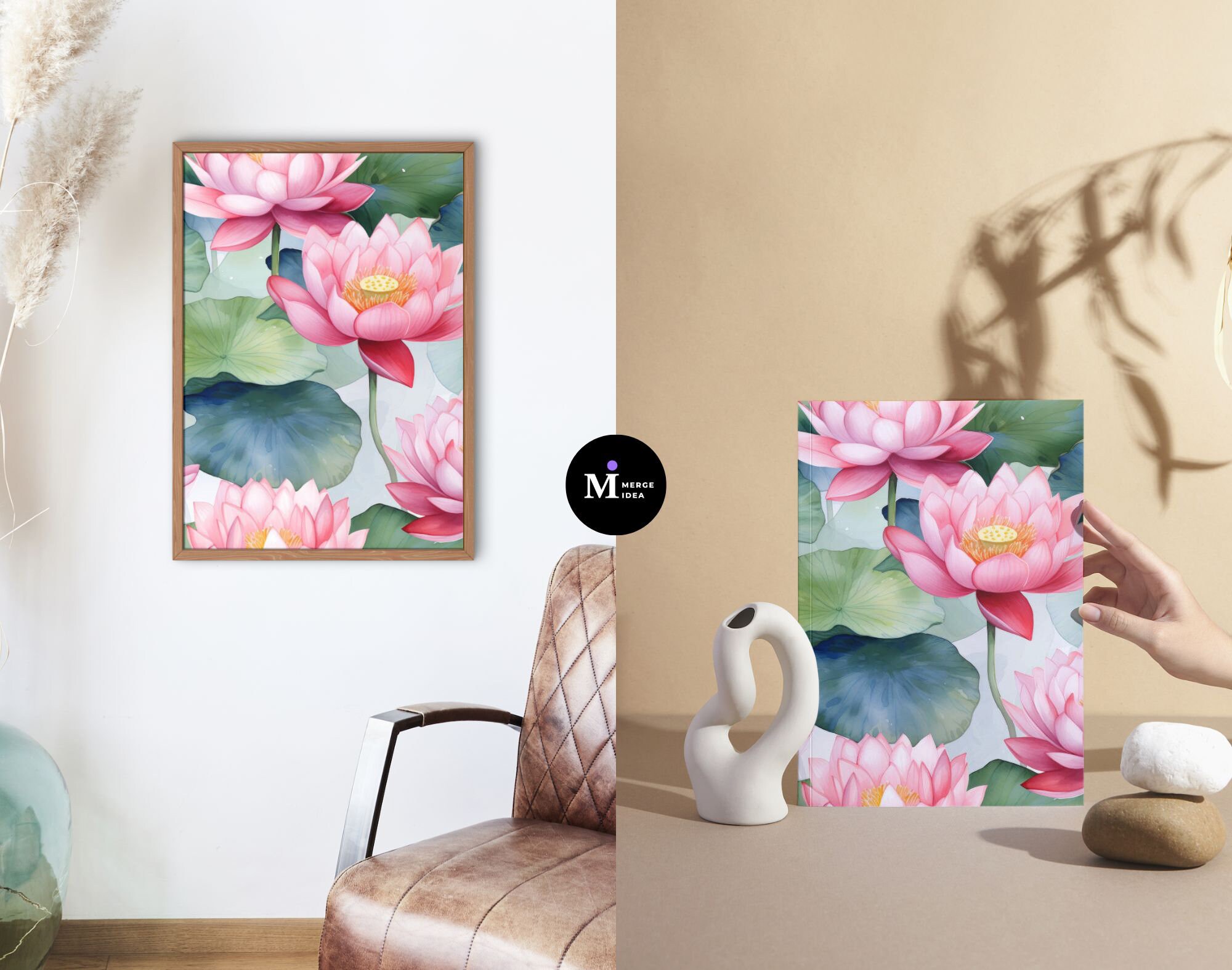 Lotus Seamless Pattern, Water Lily Digital Paper, Pink Lotus Flower ...