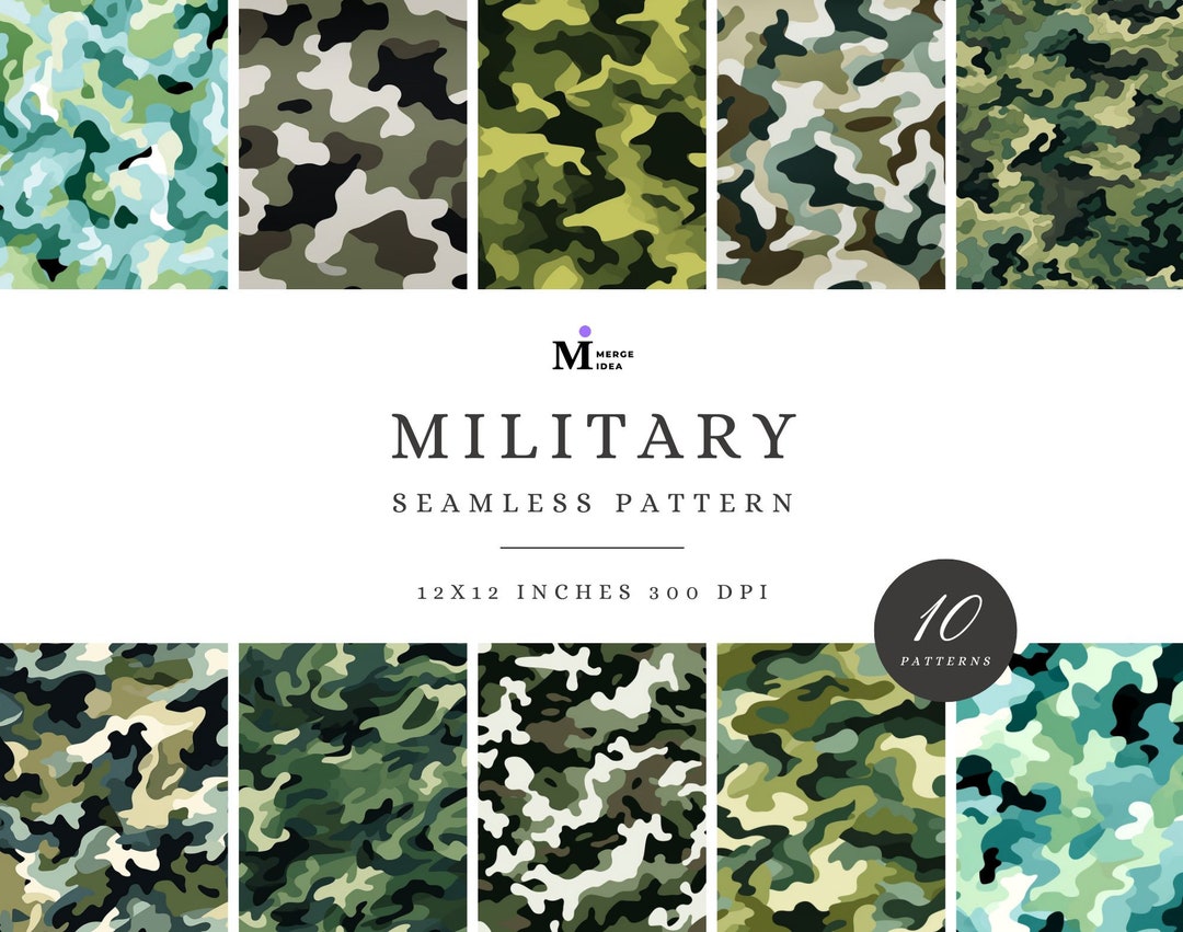Military Seamless Pattern, Green Military Digital Paper, Military ...