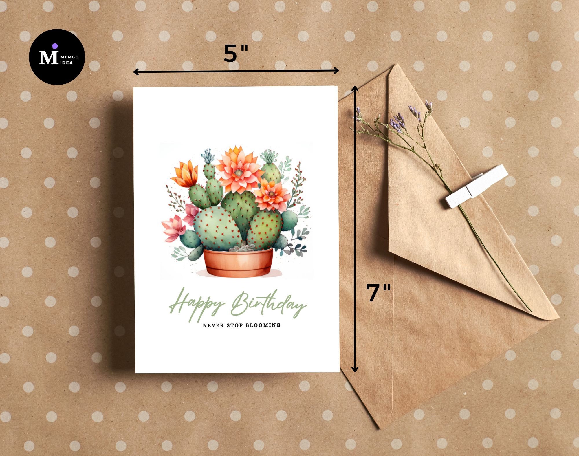 Cactus Birthday Card Printable Watercolor Cactus Digital - Etsy