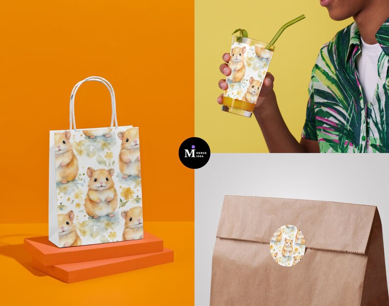 Hamster Seamless Pattern, Kawaii Animal, Watercolor Hamster Digital ...