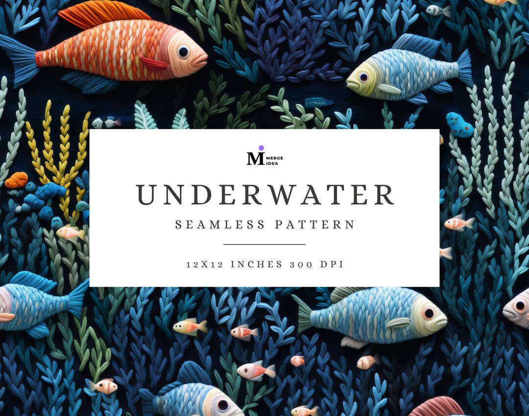 Underwater Fish Seamless Pattern, Undersea 3d Seamless Pattern, Fish ...