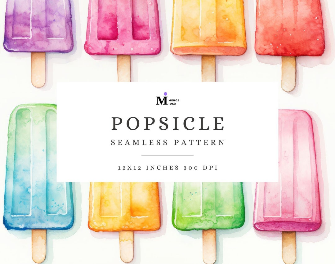 Popsicle Seamless Pattern, Ice Cream Digital Paper, Summer Seamless ...