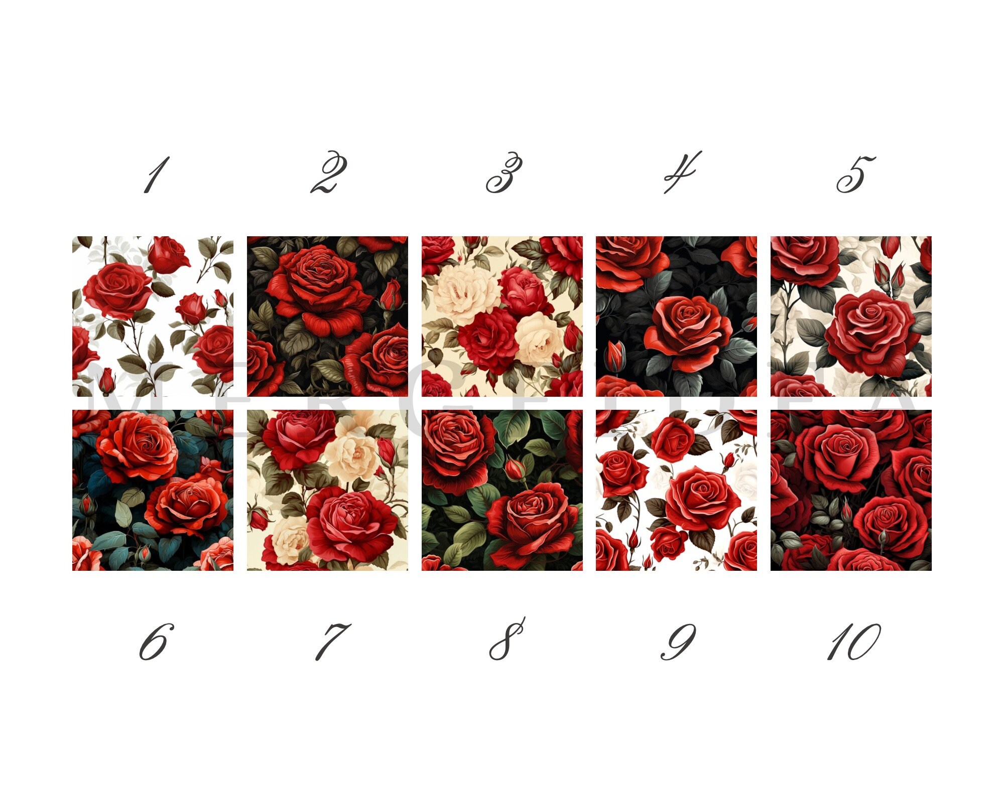 Victorian Roses Seamless Pattern Romantic Flowers Digital - Etsy