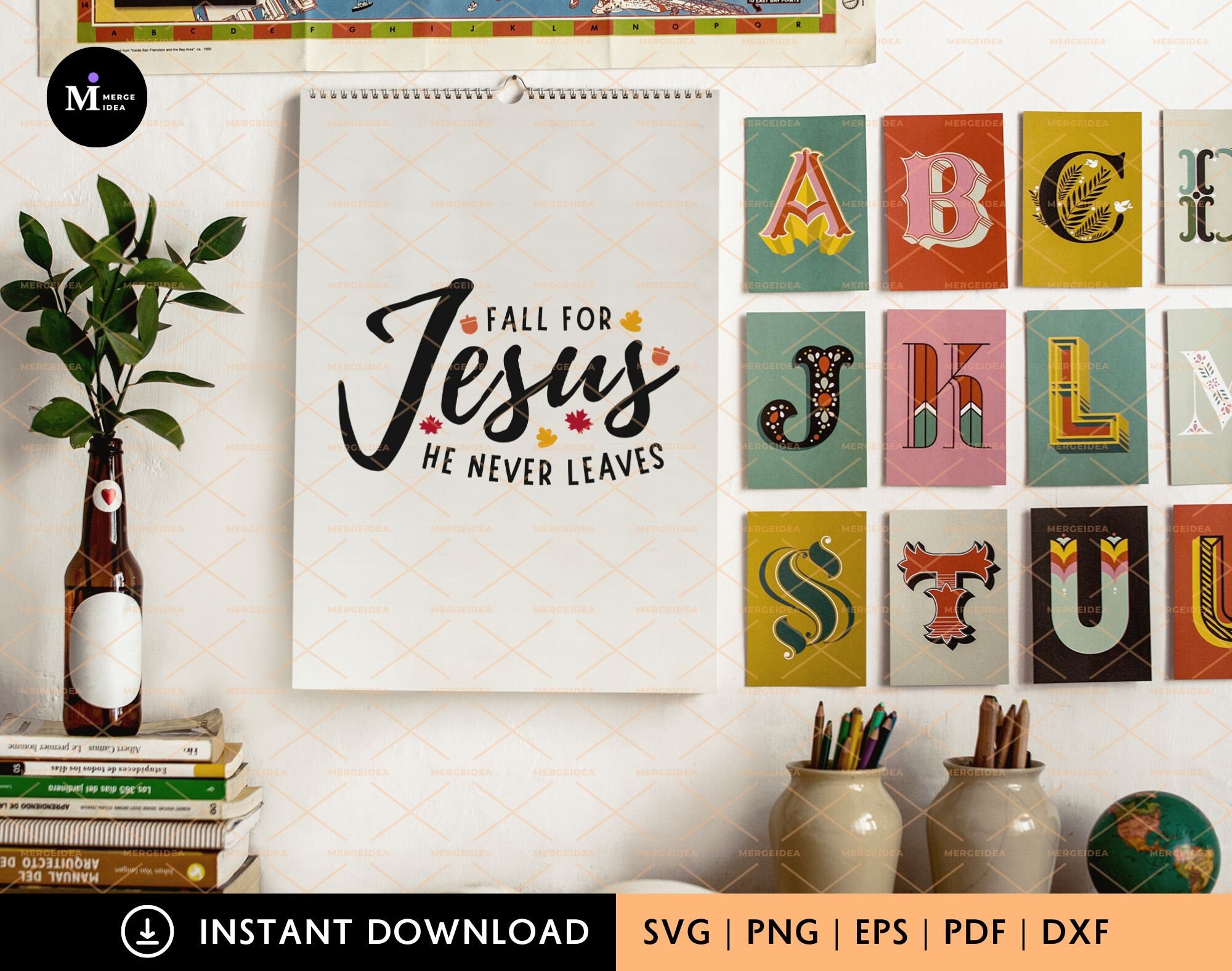 Fall for Jesus He Never Leaves SVG, Jesus Svg, Church Png, Fall Leaves ...