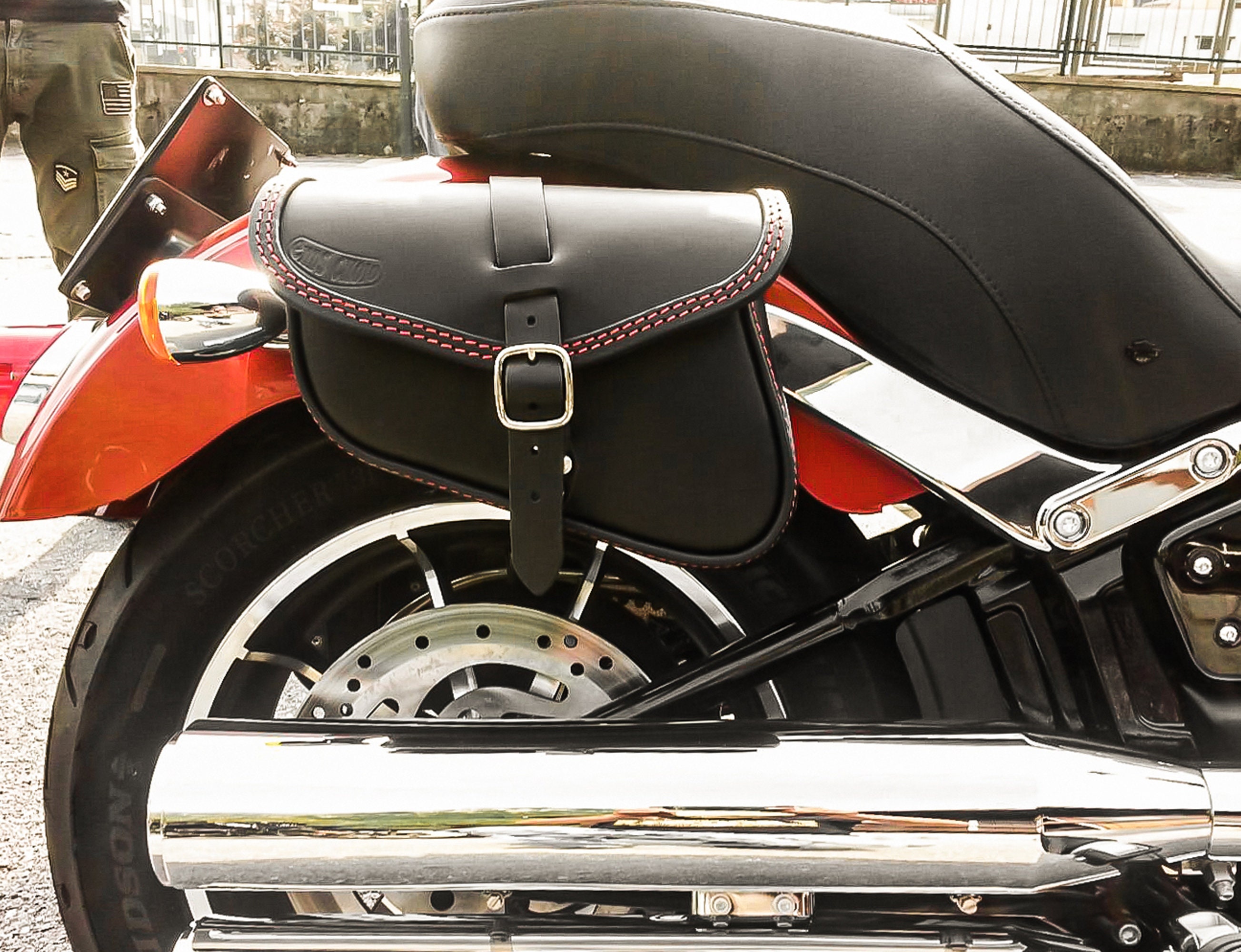 Leather Saddlebag for 2018-2022 Harley Davidson Softail Fat - Etsy