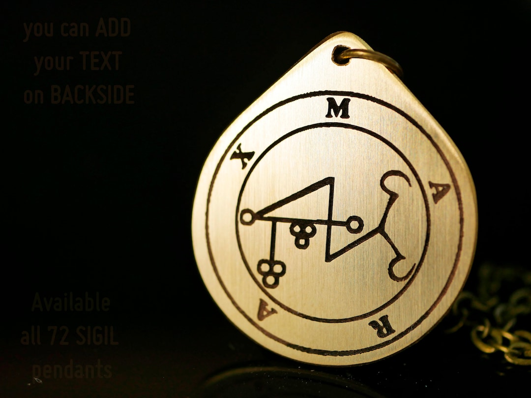 Marax seal necklace Ars goetia demon jewelry Sigil of Marax - Etsy 日本