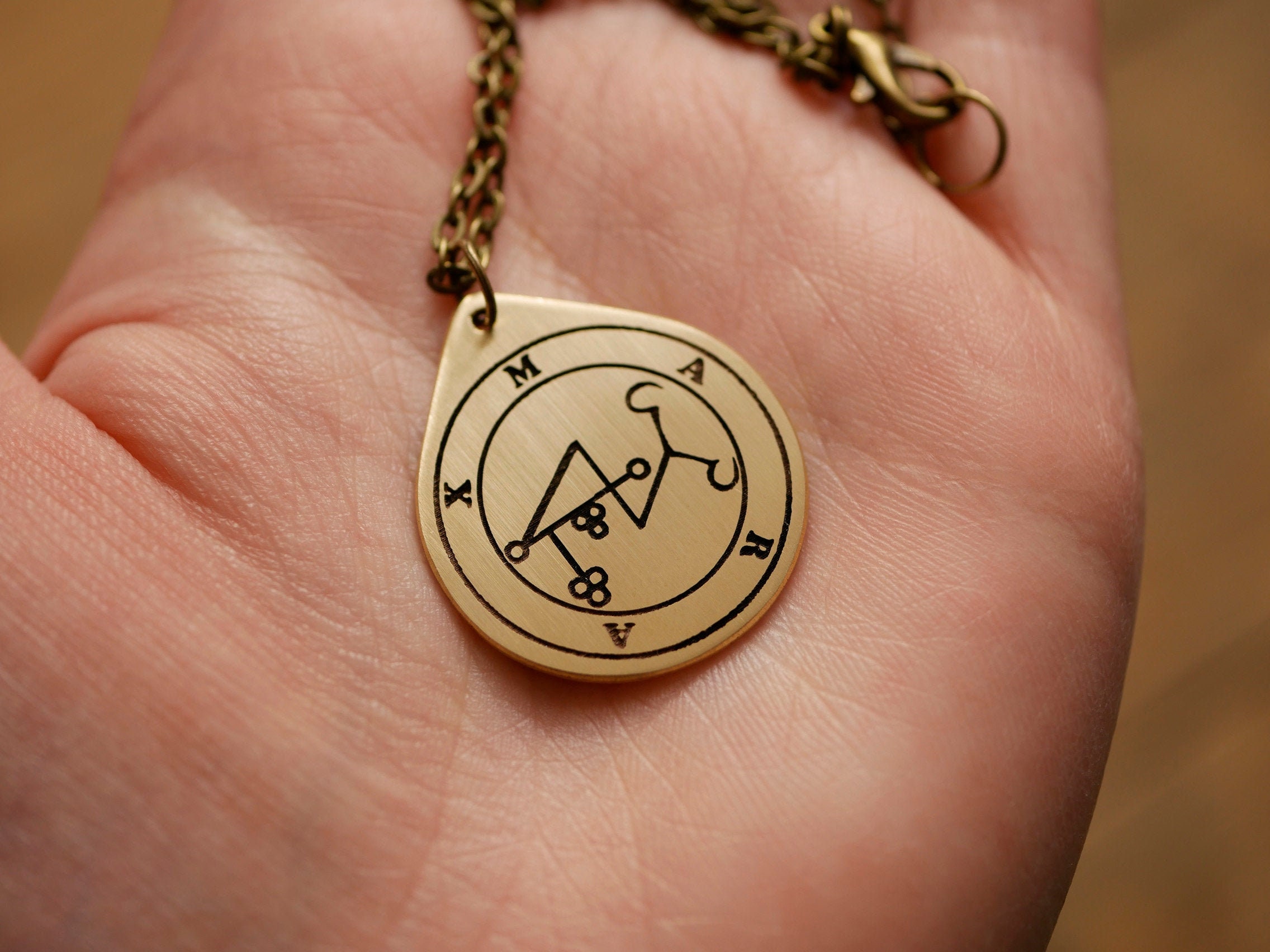 Marax seal necklace Ars goetia demon jewelry Sigil of Marax - Etsy 日本