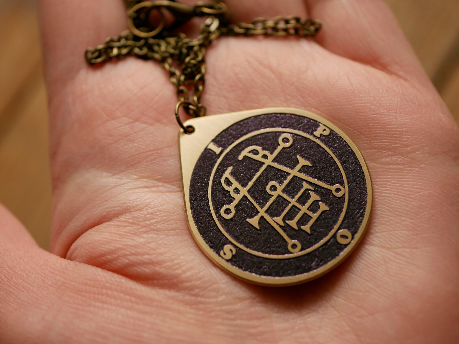 Ipos seal necklace Ars goetia demon jewelry Sigil of Ipos | Etsy