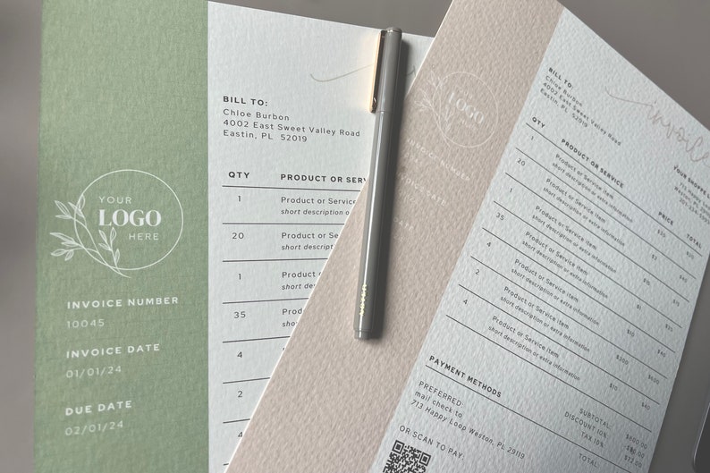 Printable Receipt | Invoice Template Editable | Small Business Custom ...