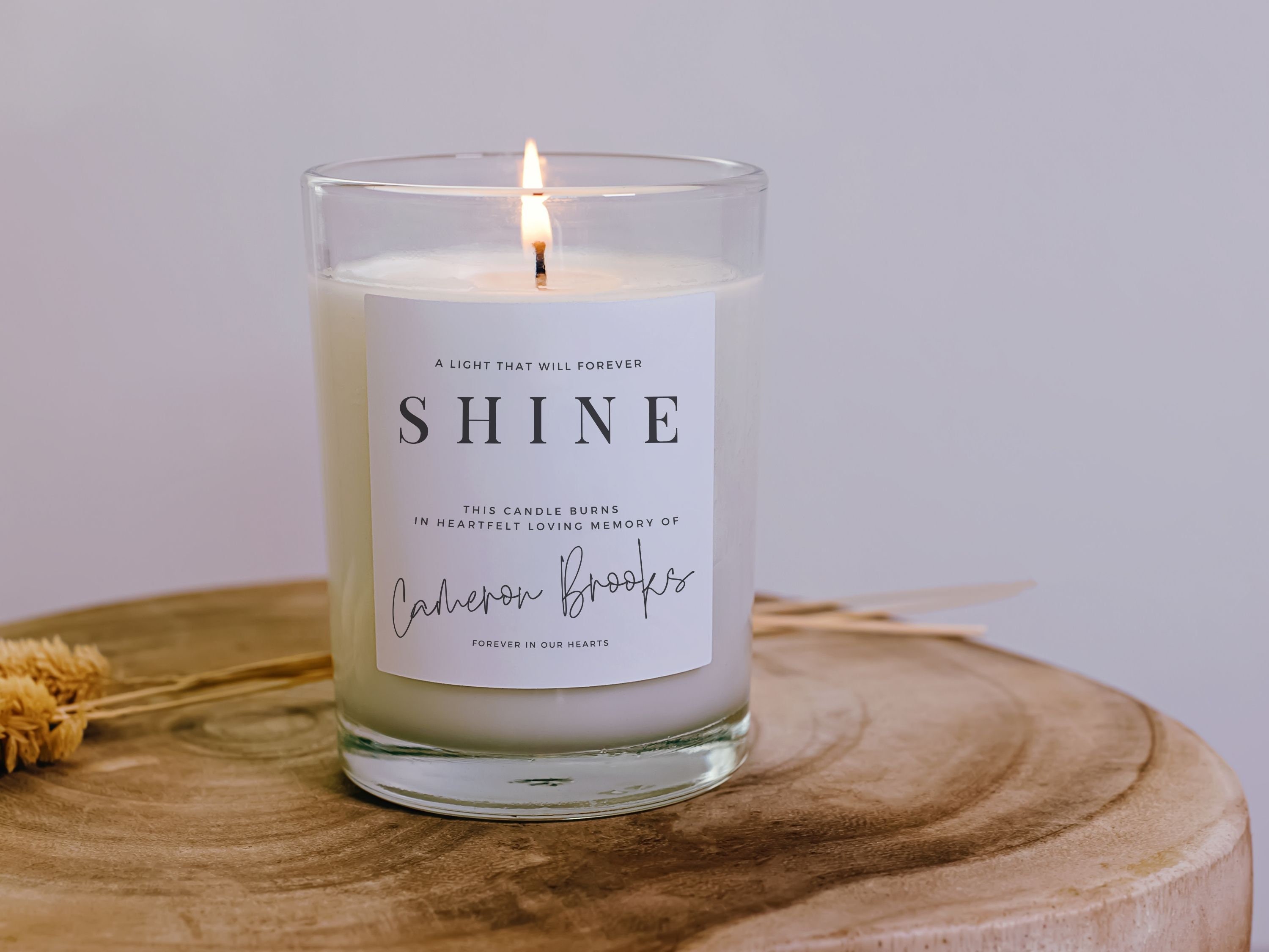 Personalized Memorial Candle Label for Weddings, Funerals, Memorials ...