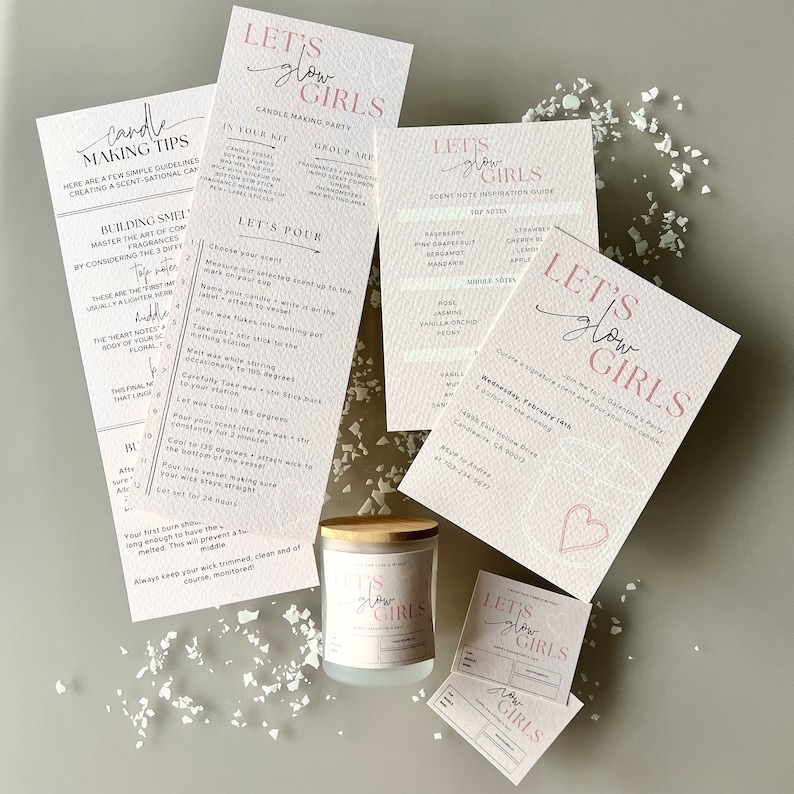 Let's Glow Girls Candle Making Party Invitation | Candle Making ...