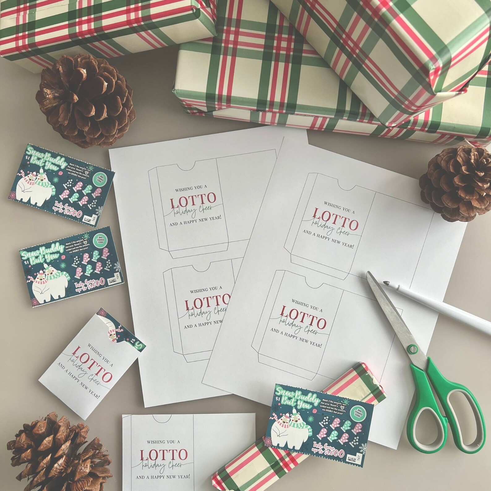 Fast Last Minute Christmas Gift Idea | Holiday Lottery Ticket Envelope ...