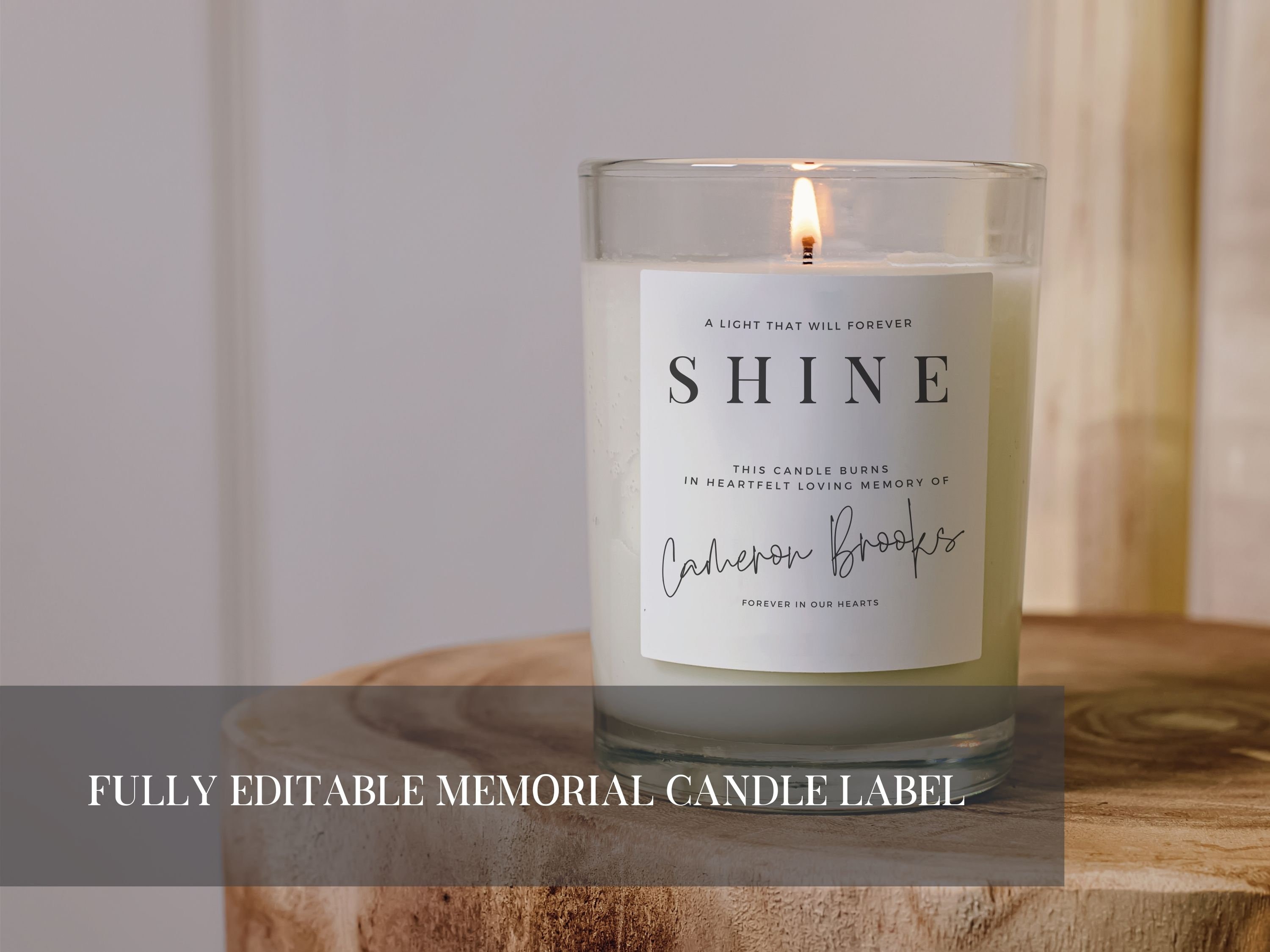 Personalized Memorial Candle Label for Weddings, Funerals, Memorials ...