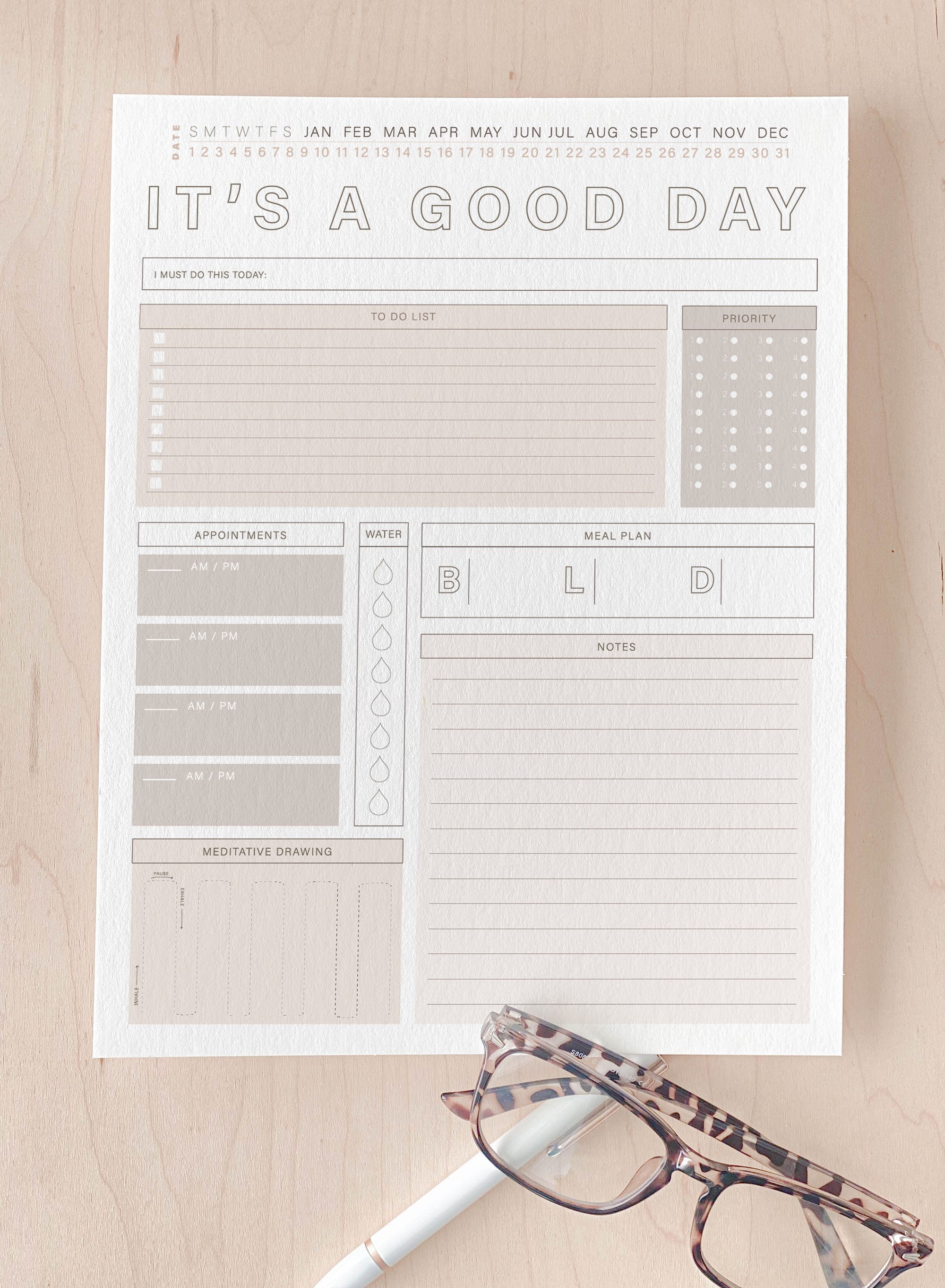 It's A Good Day Printable Planner | Meditative Drawing Planner | Print ...