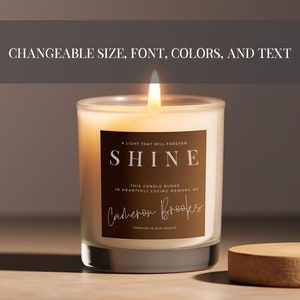 Personalized Memorial Candle Label for Weddings, Funerals, Memorials ...