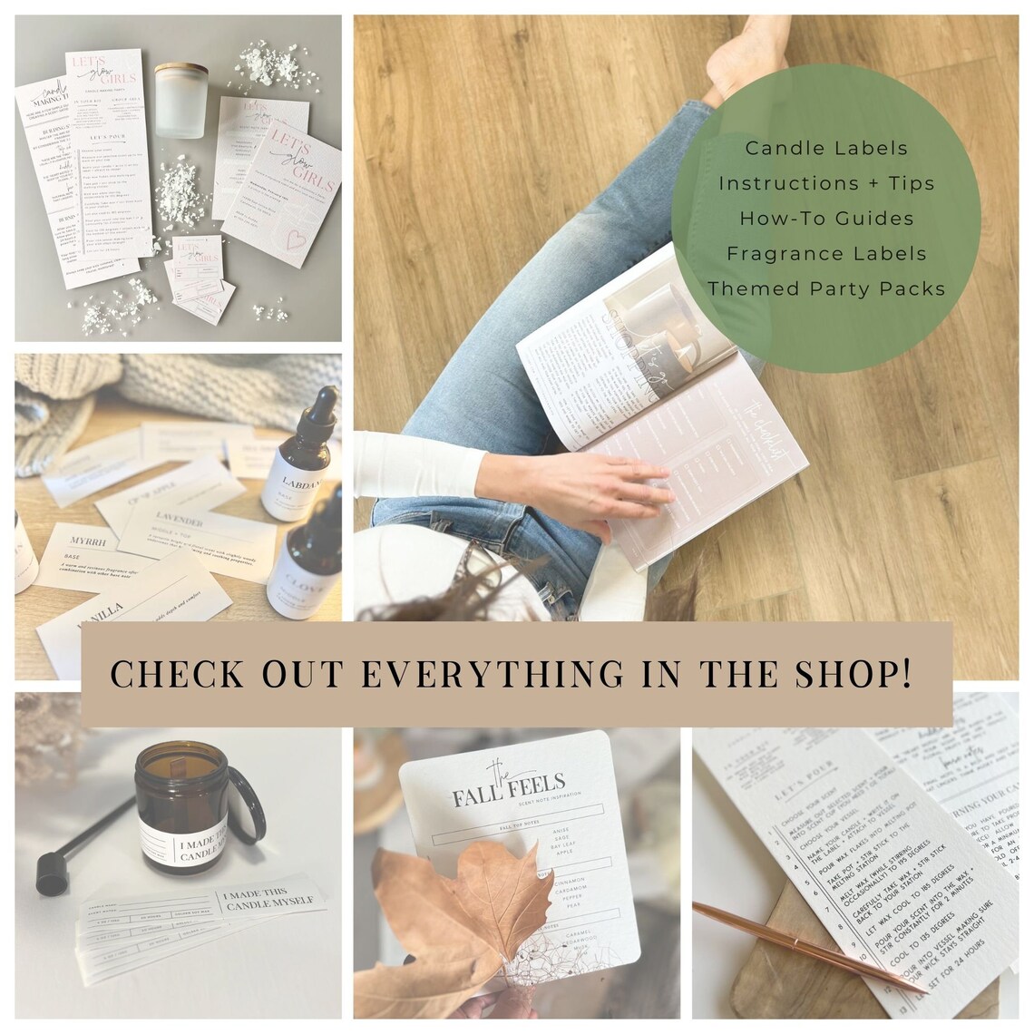 DIY and Custom Labels for Candles Canva Editable, Write-in Labels ...