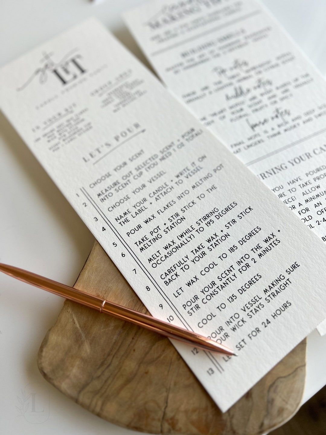Candle Pouring Instructions Printable | Minimalist Style for ...