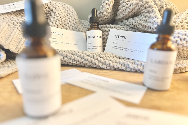 MINIMALISTIC LABEL | Fragrance Name + Note + Description Labels for ...