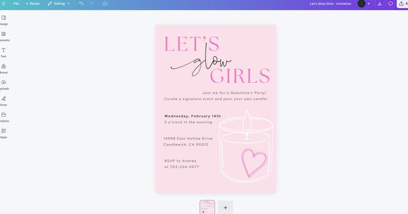 Let's Glow Girls Candle Making Party Invitation | Candle Making ...